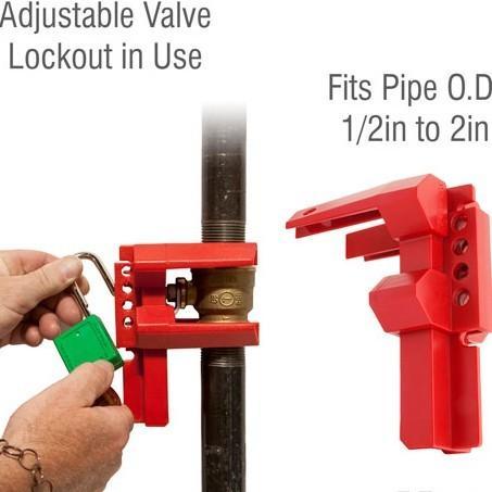 ADJUSTABLE BALL VALVE LOCKOUT FOR 1/2 INCH TO 2 INCH DIAMETER VALVES ...