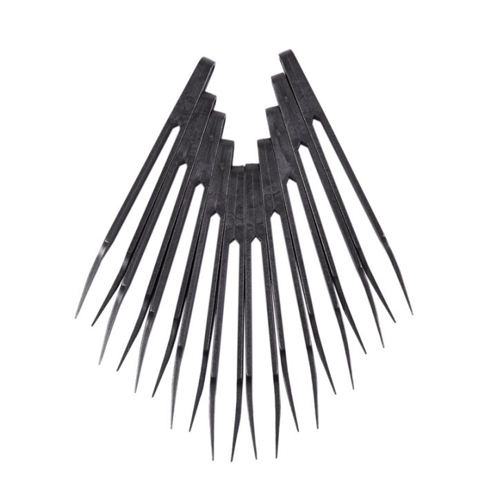 Industries Round Tip Straight Plastic Anti-static Tweezers Black 10Pcs ...