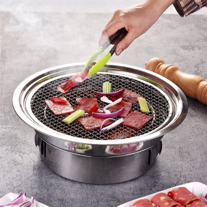 Korean Charcoal Barbecue Grill Stainless Steel Non-stick Barbecue Tray ...