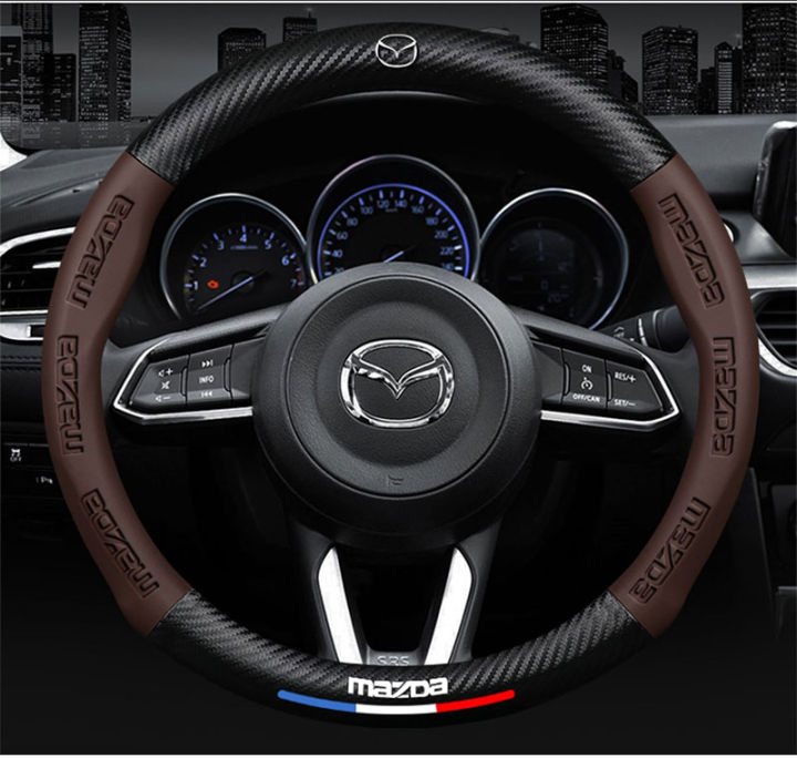 New Car Genuine Carbon fiber Leather 38cm Steering Wheel Covers for ...