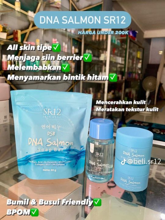 SR12 DNA SALMON PACKAGE / PAKET SKINCARE DNA SALMON / Memperbaiki Skin Barrier agar lebih ...