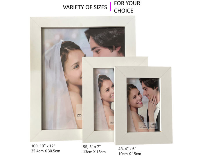 Photo Frame Size 4R / 5R / 10R White Color - (1pc) | Lazada