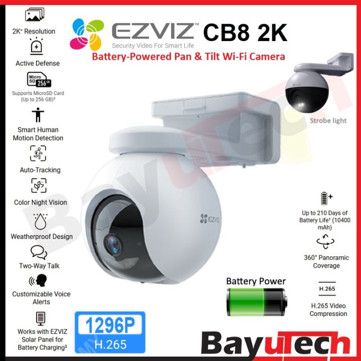 EZVIZ CB8 2K (3MP) HB8 2K+ (4MP) Battery Powered / AI Human / Vehicle ...