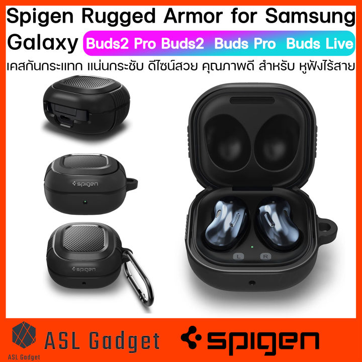 Spigen Rugged Armor Case for Galaxy Buds 2 Pro / Buds 2 / Buds Live / Buds Pro เคสกันกระแทกอย่าง ...
