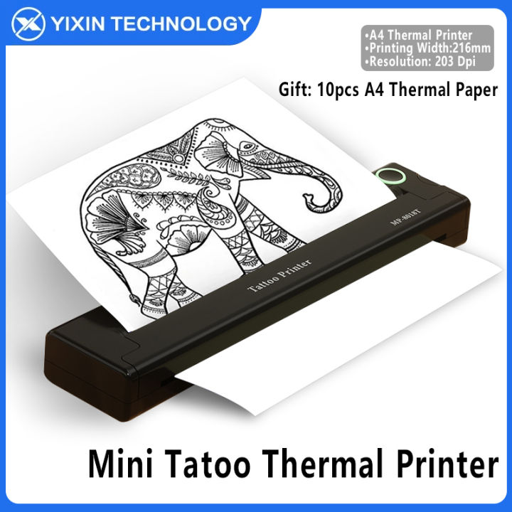 A4 Thermal Printers Wireless Bluetooth Tattoos Printer Portable Mini Thermal Printer A4 Paper ...