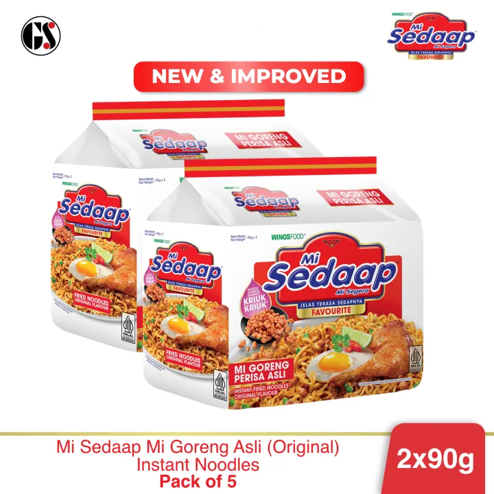 Mi Sedaap Mi Goreng Asli (Original) Instant Noodles 90g Set of 2 ...