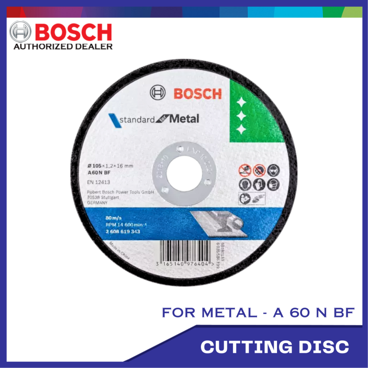 Bosch Cutting Disc 4" 105mm Standard For Metal used in Angle Grinder ...