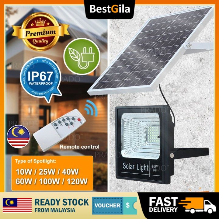 BestGila CLEAR STOCK Malaysia Waterproof IP67 Solar Power Spotlight 10W 25W 40W 60W 100W 120W 10 ...