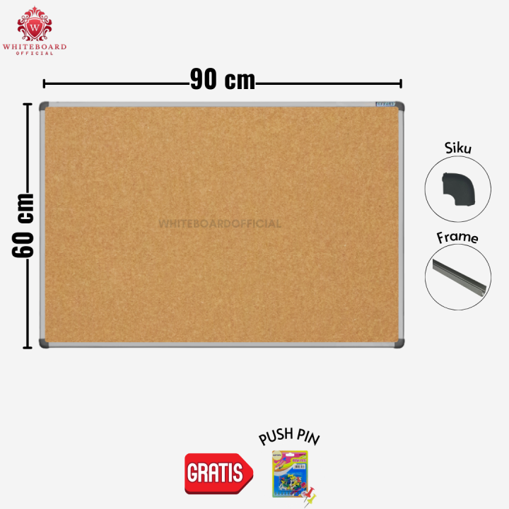 SAKANA Softboard Gantung 60x90cm / Cork Board / Pin Board / Papan ...