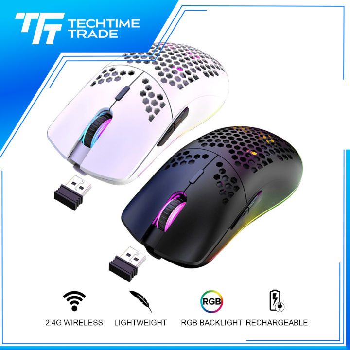 Gigaware XYH80 2.4G Wireless RGB Gaming Mouse Honeycomb Shell ...