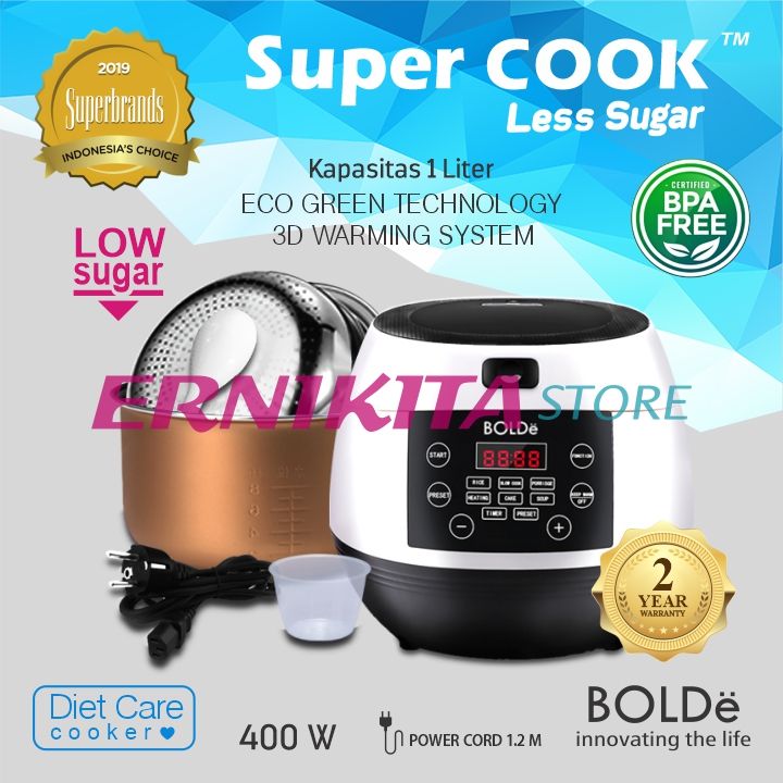 BOLDe SUPER COOK 1 L - Super Cook Rice Cooker Less Sugar | Lazada Indonesia