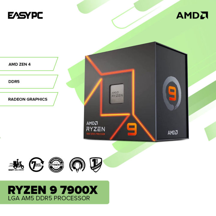 EasyPC | AMD RYZEN 9 7900X / 7900X3D AM5 DDR5 Processor | Lazada PH