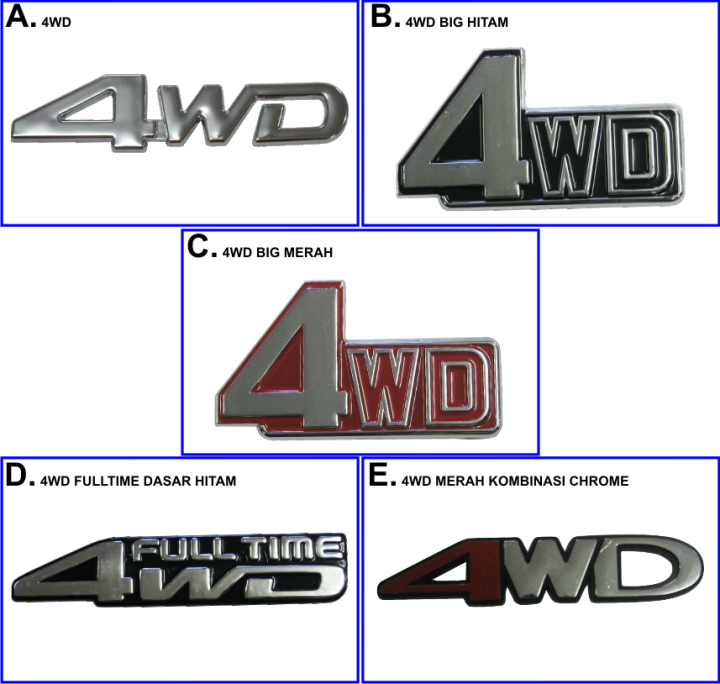 EMBLEM CAR LOGO 4WD / 4WD BIG HITAM / 4WD BIG MERAH / 4WD FULLTIME ...