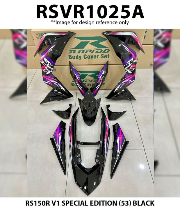 Rapido Cover Set Honda RS150R V1 V2 V3 SPECIAL EDITION (53) Black White ...