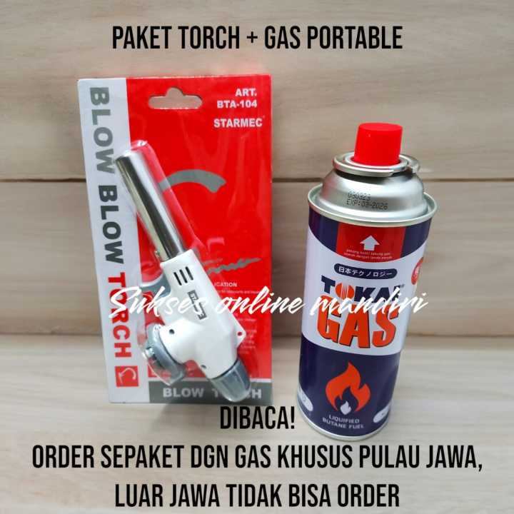 Paket Gas Torch Multi Purpose dengan Gas Hi cook Portable Siap Pakai ...