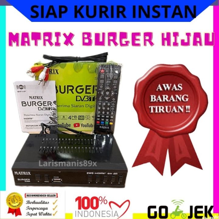 Set Top Box Matrix Burger Hijau / STB DVB T2 HD / Set Box TV Digital - Matrix Hijau, | Lazada ...