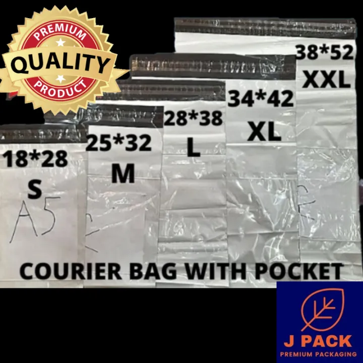 White Courier Bag With Pocket Courier Bag With Consignment Note ...