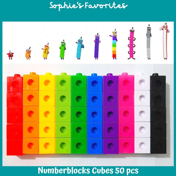 50 pcs Numberblocks Cubes Linking Cubes Link Cubes Snap Cubes Cube ...