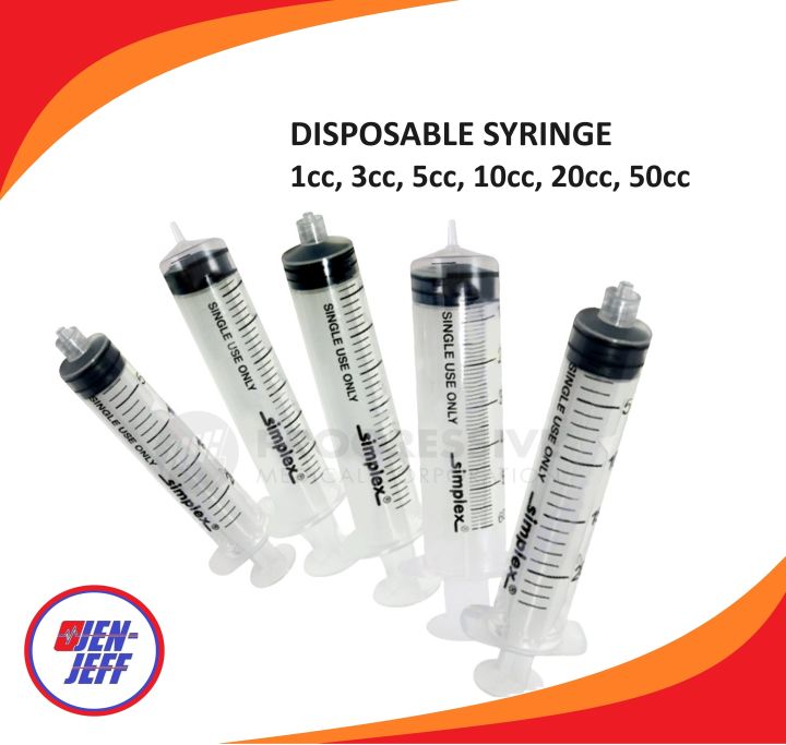 Disposable Syringe (1ml/3ml/5ml/10ml/20ml/50ml) 1 Piece, 5 Pieces, 10 Pieces, 50 Pieces | Lazada PH
