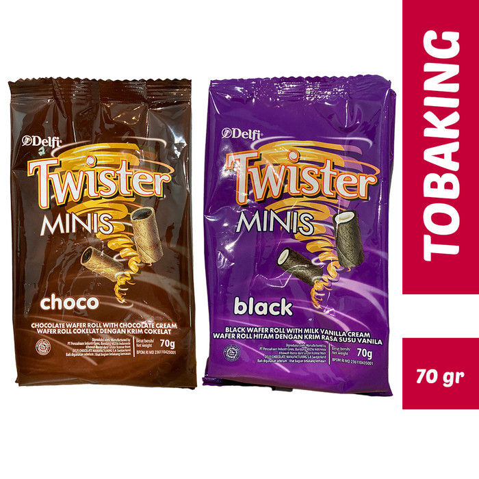 Twister Minis Wafer Roll Mini Choco Black Vanilla 70gr | Lazada Indonesia