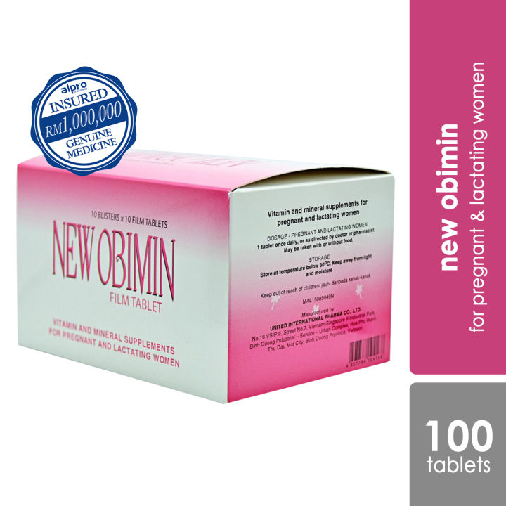 New Obimin Film Tablet (100s) for Pregnant Women | help with anemia ...