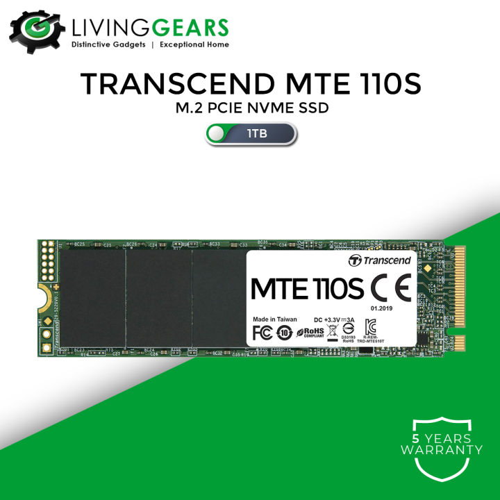 Transcend MTE110S 128GB / 256GB / 512GB / 1TB M.2 PCIe Gen3 x4 SSD Nvme SSD For Desktop ...