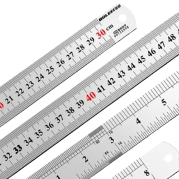 Ruler Steel Aluminum Ruler Drawing Measuring Double Sided Scale Ruler ...