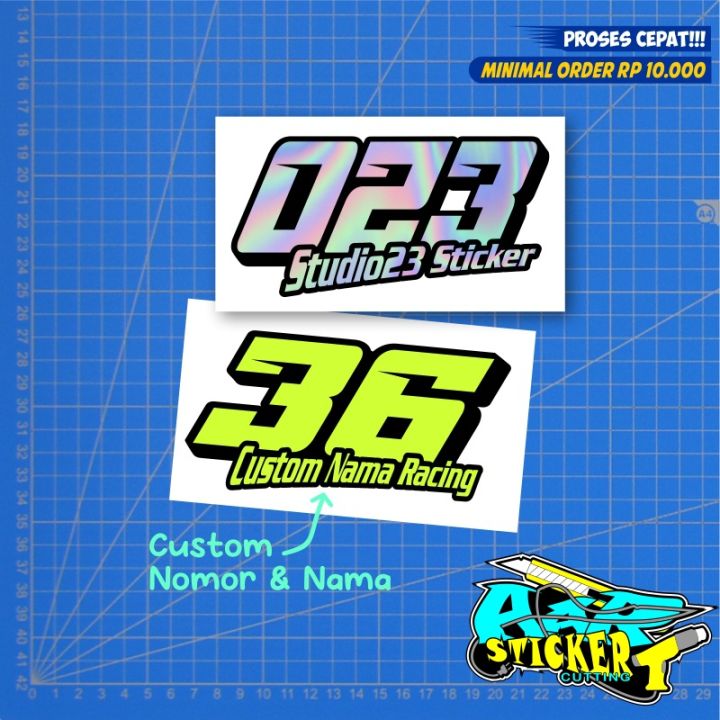 Stiker Custom Nama & Nomor Start Racing Cutting Hologram | Lazada Indonesia