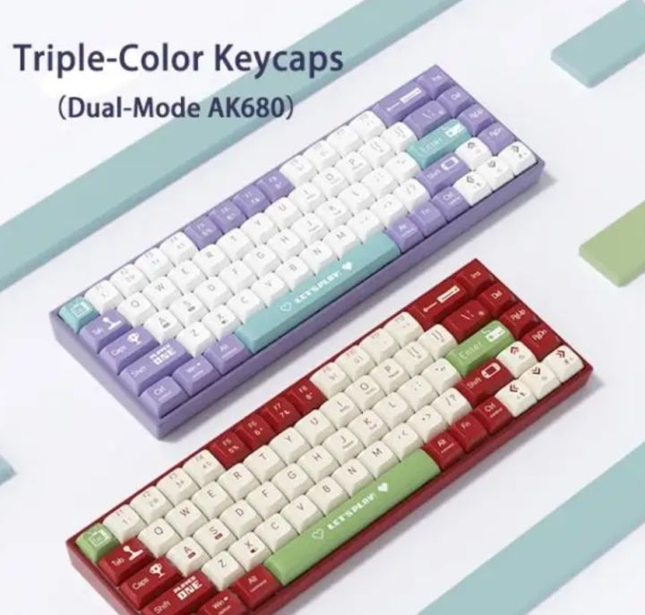 Ajazz Ak680 RED/Purple Brown/Switch/ RED/Switch คีย์บอร์ดเล่นเกมไร้สาย ...