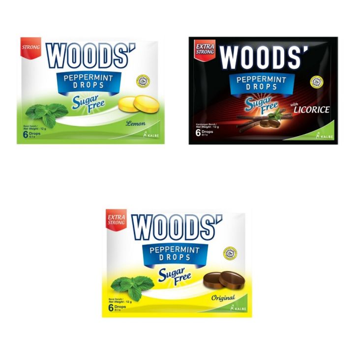 WOODS PEPPERMINT LOZENGES SORE THROAT SUGAR FREE DROPS LEMON (EXP:08/ ...