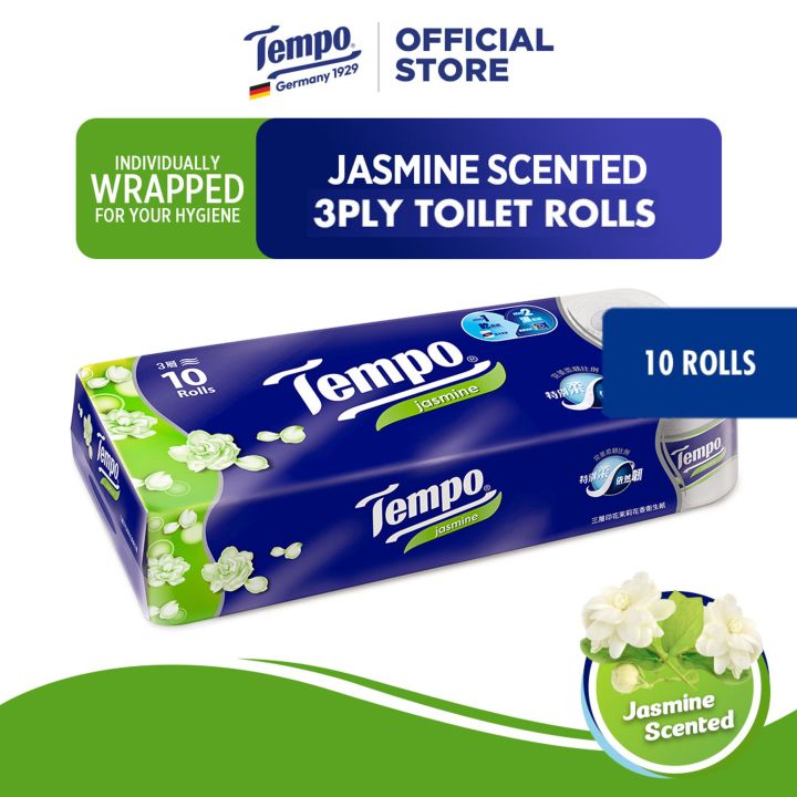 [Bundle Of 2/4/6] Tempo 3ply Tissue Rolls Jasmine Scented (10 Rolls ...