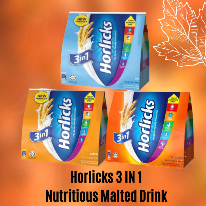 Horlicks 3 in 1 Nutritious Malted Drink | Lazada