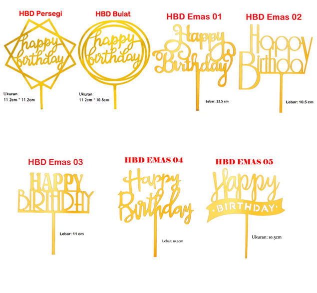 Cake topper akrilik happy birthday acrylic akrilik | Lazada Indonesia