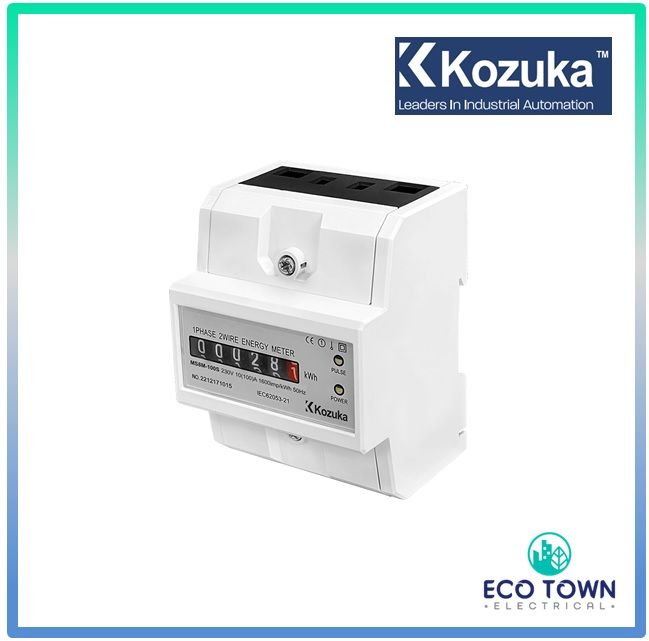 Kozuka Single Phase Electronic KWH Meter 100A Analog (Din Rail Type ...