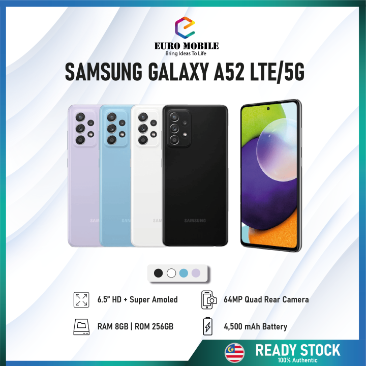 [MY SET] Samsung Galaxy A52 LTE/5G (8GB RAM + 256GB ROM) Smartphone Android Phone 1 Year ...