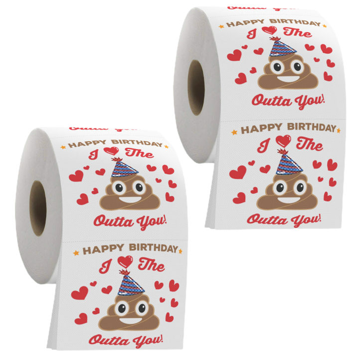 JAREDQ Funny Toilet Paper Roll Novelty Toilet Paper Roll Happy Birthday ...