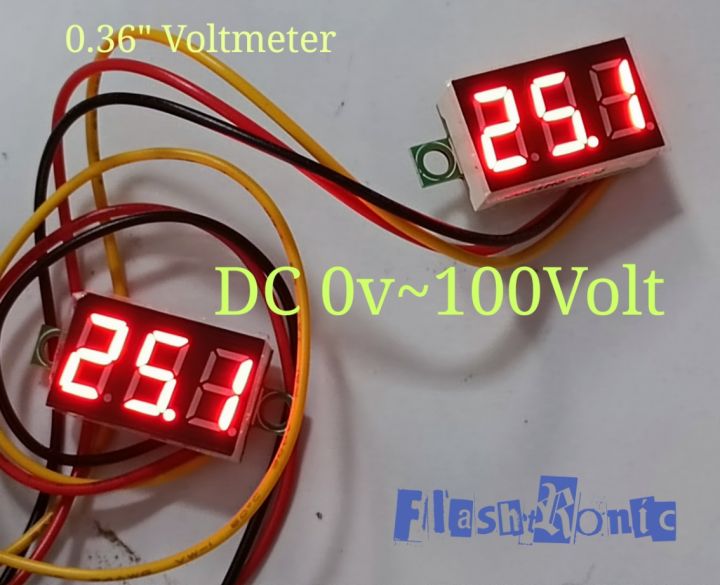 DC 0V - 100V Mini Voltmeter 0.36" Digital VoltMeter 3 Kabel | Lazada ...