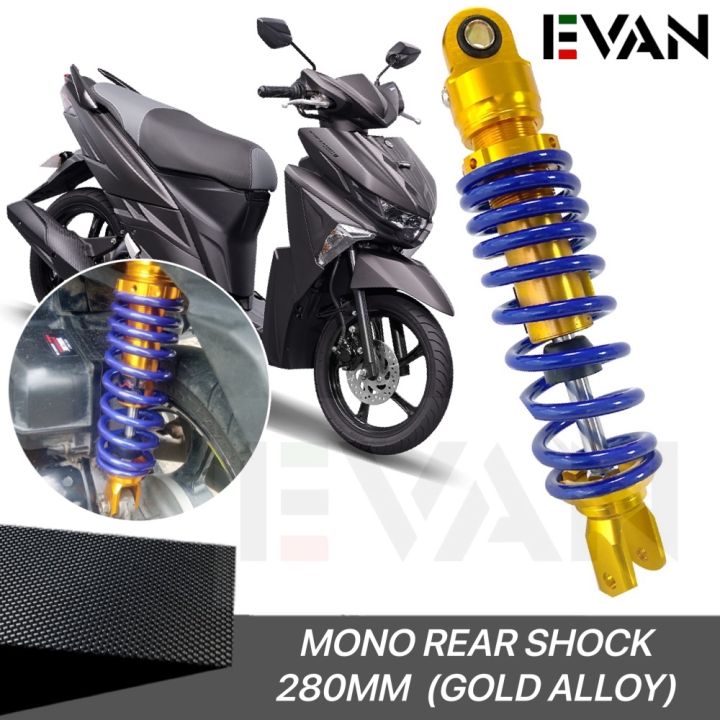EVAN.shop Gold Alloy Rear Mono Shock 280mm Absorber(Mio Beat Fi Click Skydrive Fino Scoopy ...