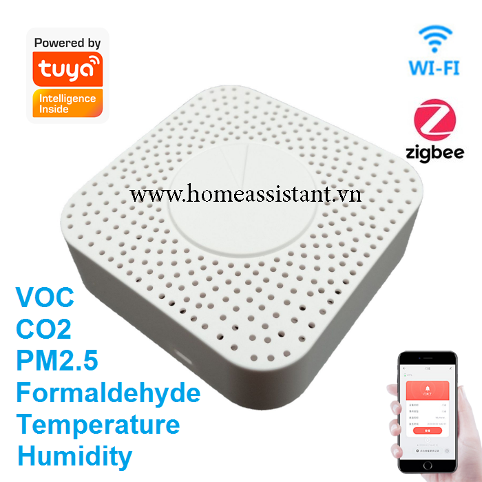 Cảm Biến Chất Lượng Không Khí Wifi Zigbee Tuya AirS01 PM2.5 VOC CO2 nhiệt độ độ ẩm (Hỗ trợ ...