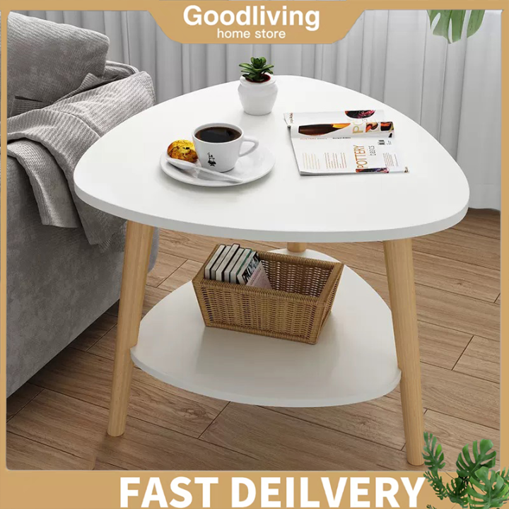 Small Double-Layer Coffee Table Triangle Bedroom Living Room Home ...