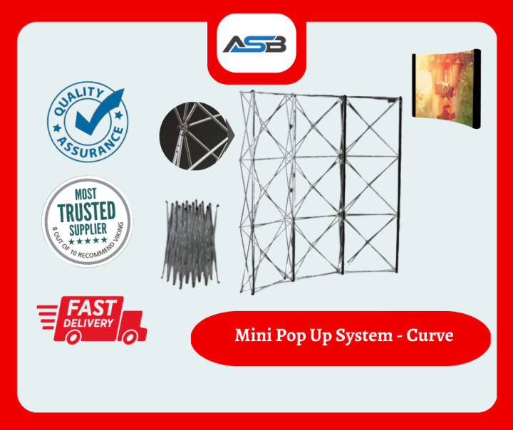 Mini POP-UP Backdrop Curve 3x3(Stand Only) [POP-MC] PM ME | Lazada
