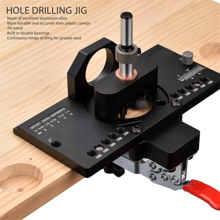 35mm Concealed Hinge Jig Kit with Drill Guide Locator,Hinge Hole Punch ...