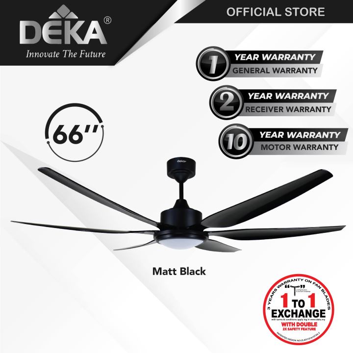 (2024 New) Deka+ NEON 66 LED 66" 6 Blades Dc Motor Ceiling Fan with LED ...