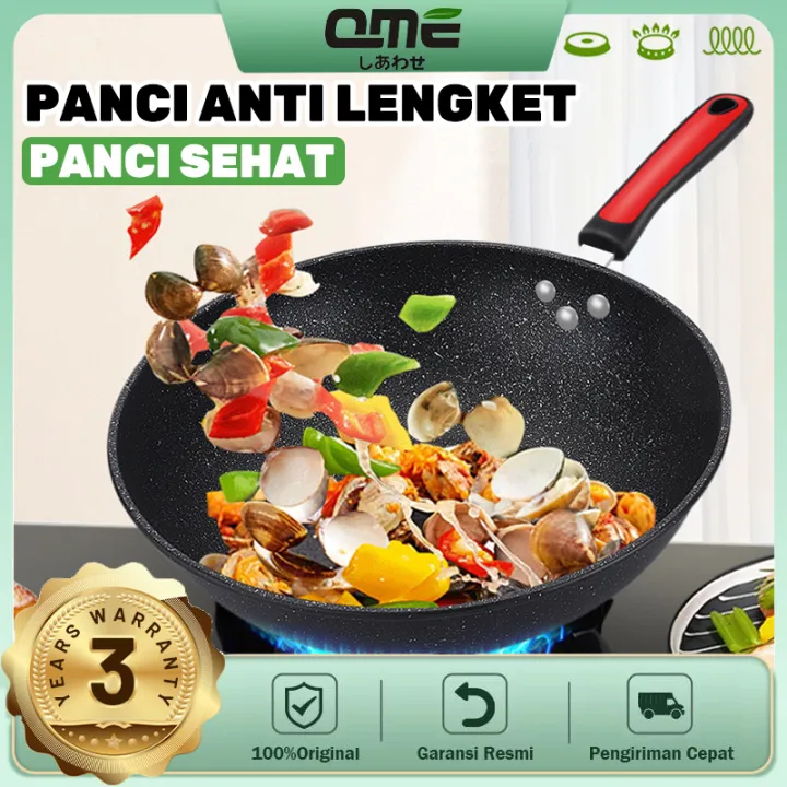 Wajan Fry Pan Bahan Marble Anti Lengket 30 CM Wajan Penggorengan ...