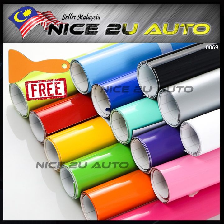 152x152CM (5x5feet) Color Glossy Vinyl Wrap Film Car Sticker Decals ...