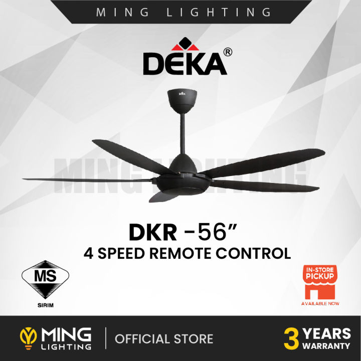 (Sirim) DEKA DKR 56 Ceiling Fan 5 Blades Remote Control Fans AC Motor ...