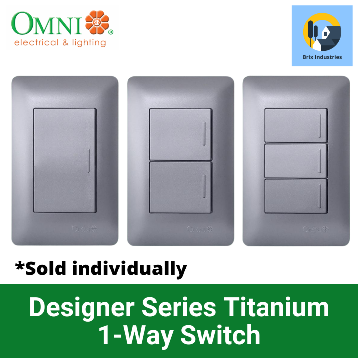 Omni Titanium Designer Series 1 Way Switch Set 1 2 or 3 Gang DP3-S513T ...