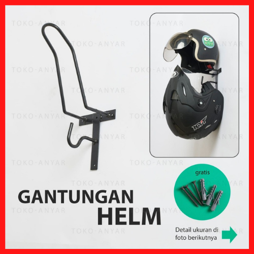 Kapstok Gantungan Helm Tempel Dinding Dengan Hook Cantolan Serbaguna ...