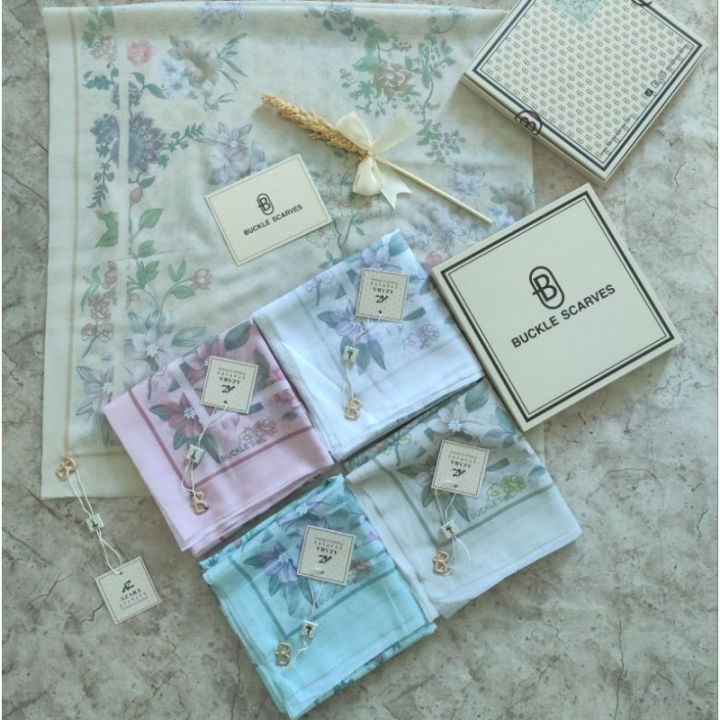 HLS - H02 Buckle Scarves Box Hijab Segi Empat Motif/ Jilbab Motif ...