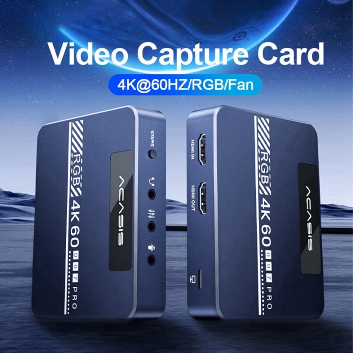 4K 60HZ Video Capture Card HDR10 RGB 1080P Grabber for Game Recording ...
